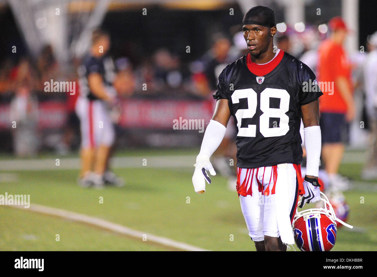 Buffalo Bills cornerback Leodis McKelvin walks off the field following ...