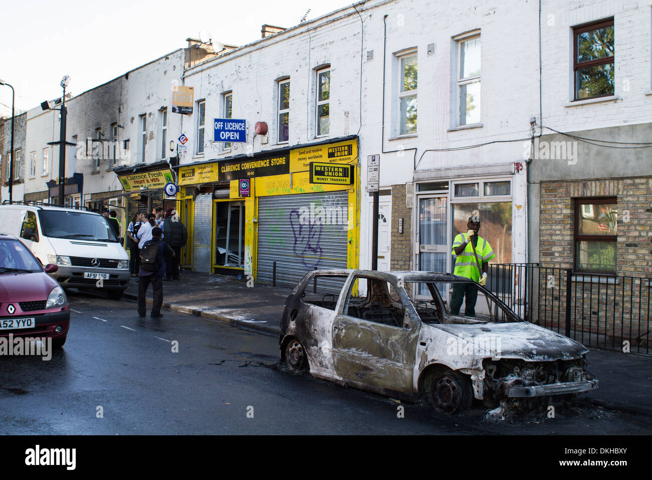 Aftermath of the London Riots in Clarence Road Hackney 2011 Stock Photo ...