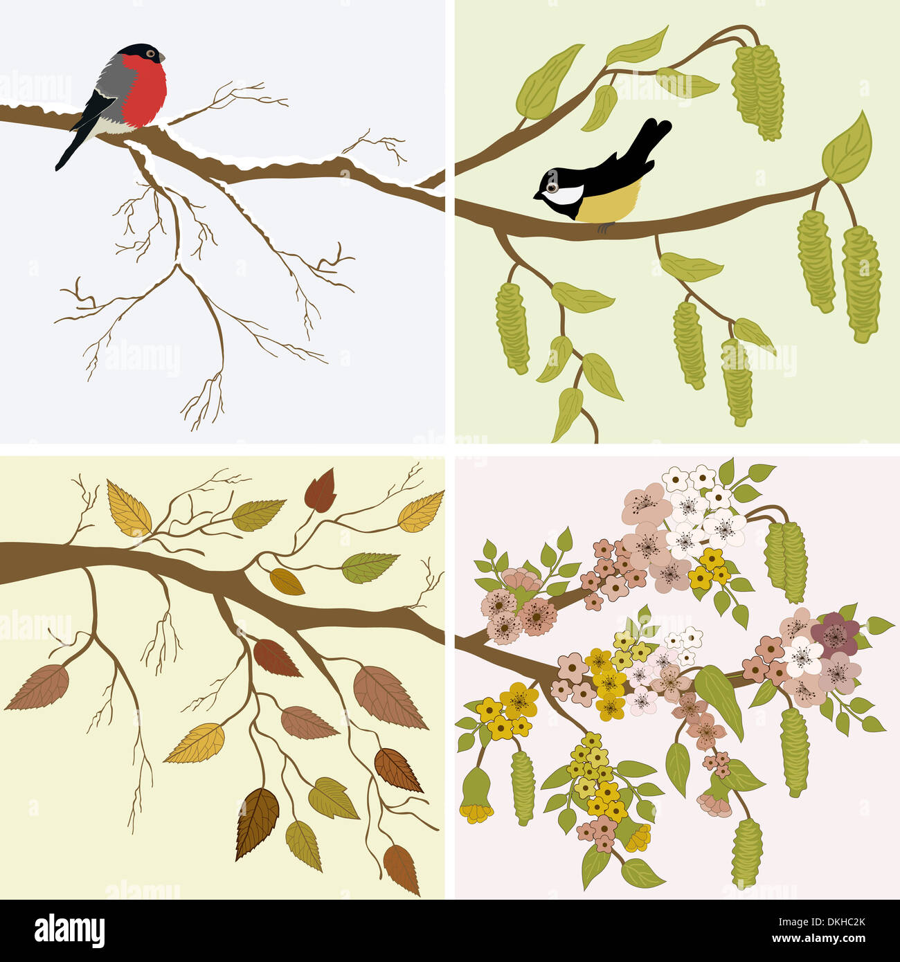 Four seasons spring summer autumn hi-res stock photography and images ...