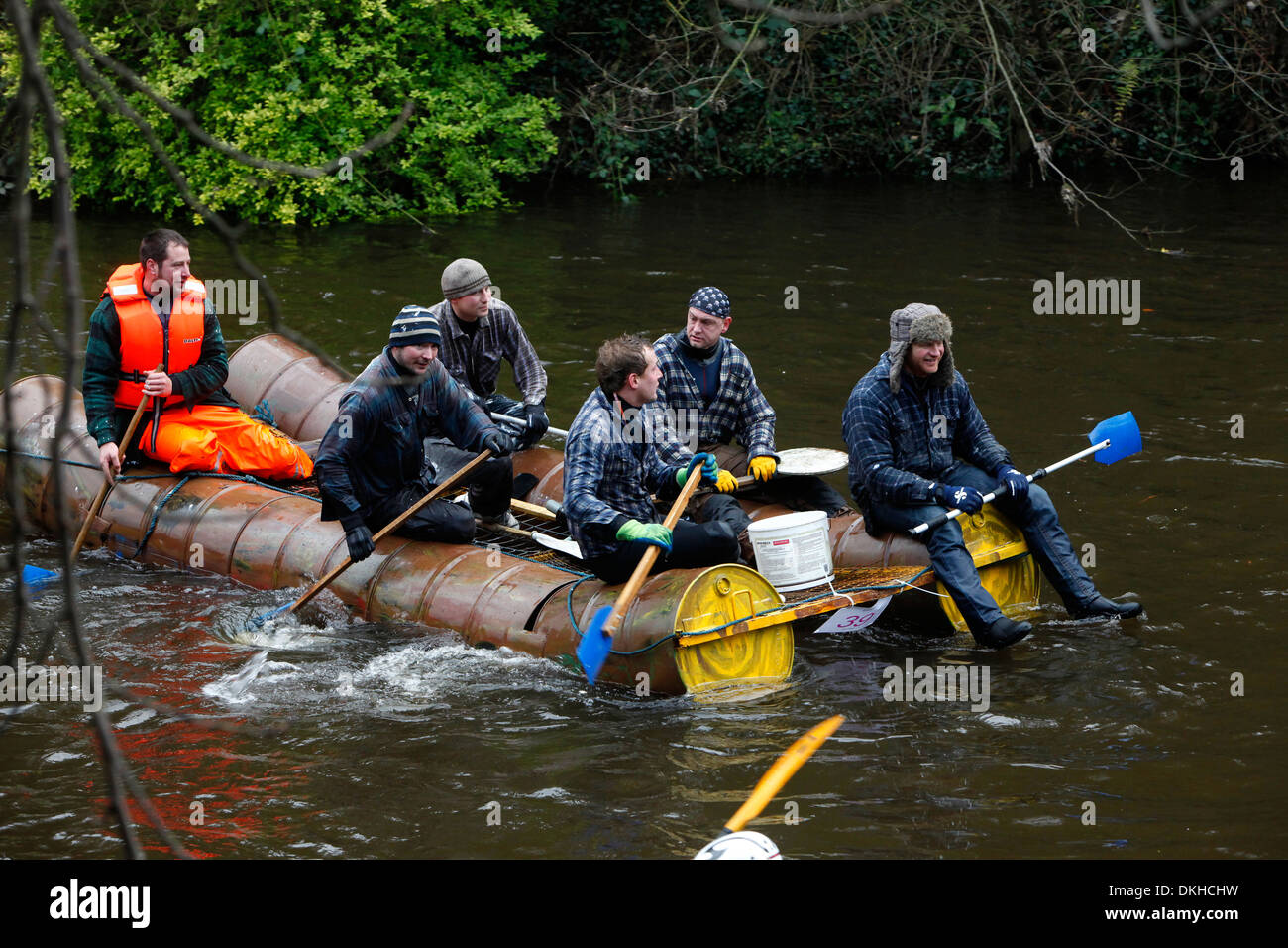 Charity in aid of RNLI Raft Race on the river Derwent at Matlock Bath ...