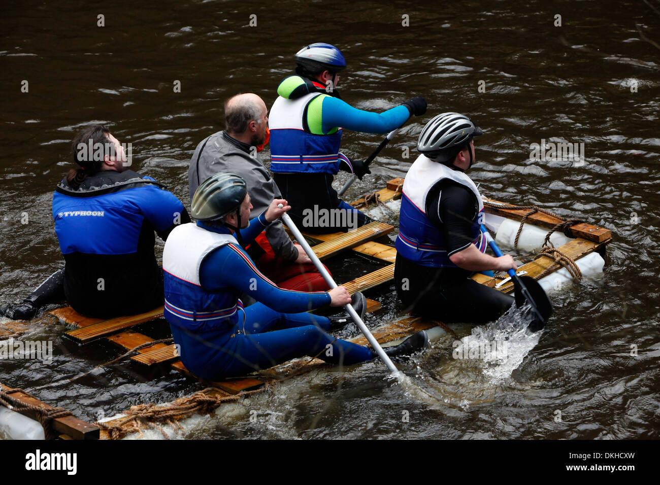 Charity in aid of RNLI Raft Race on the river Derwent at Matlock Bath ...