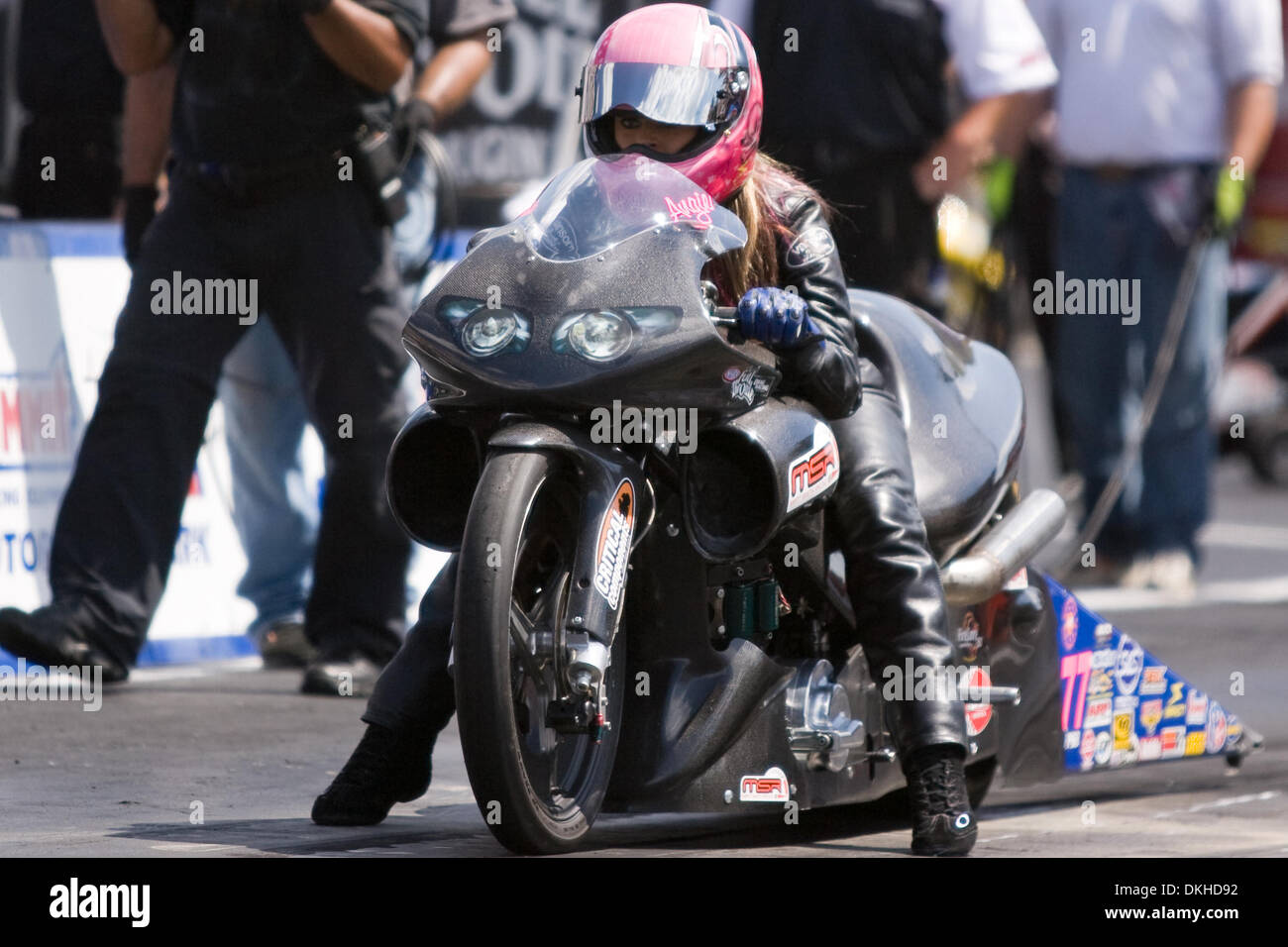 29 June 2009: NHRA Pro Stock Motorcycle driver Angie McBride during the ...
