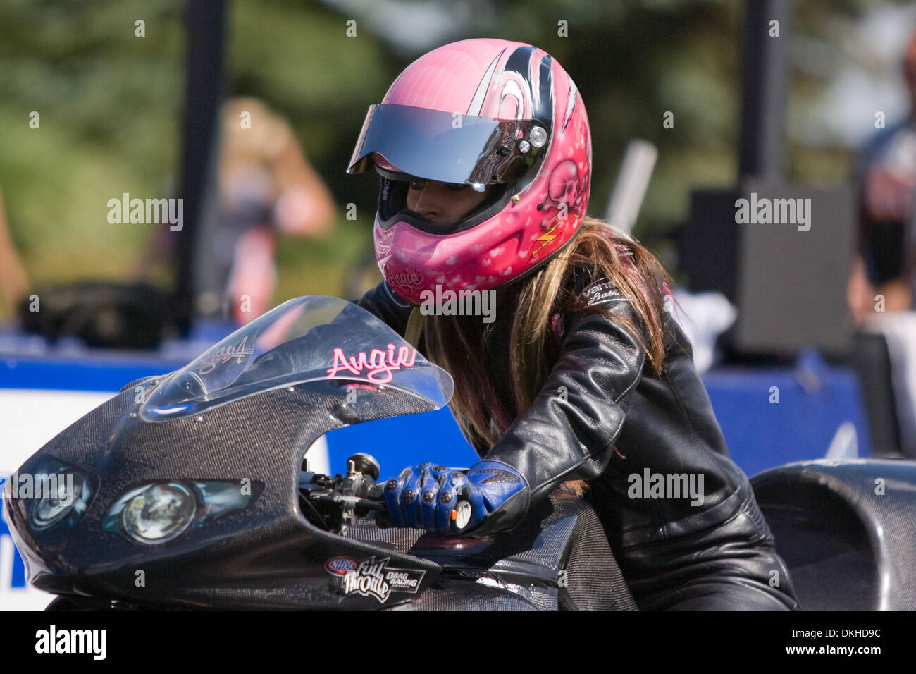 29 June 2009: NHRA Pro Stock Motorcycle driver Angie McBride during the ...