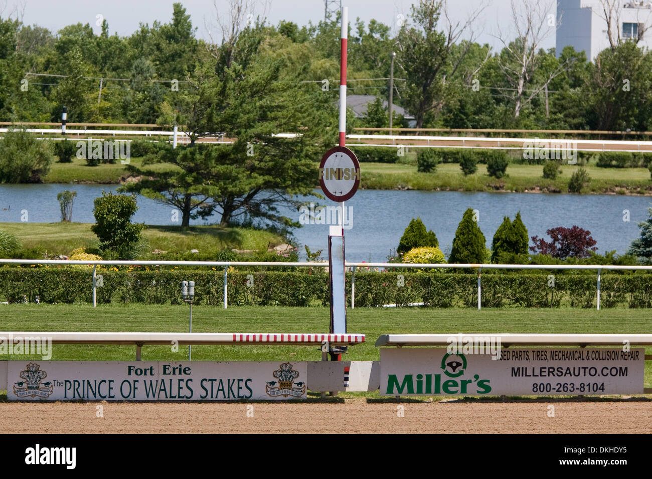 12 July 2009: The finish line at Fort Erie Race Track on the 74th ...