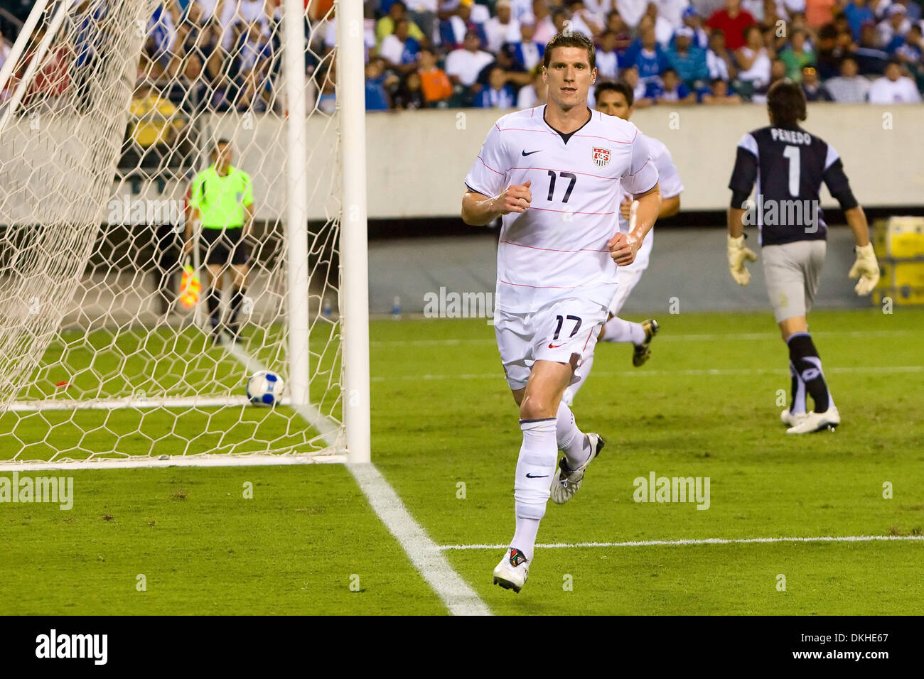 United States' attacker Kenny Cooper (17) reacting to scoring the game ...