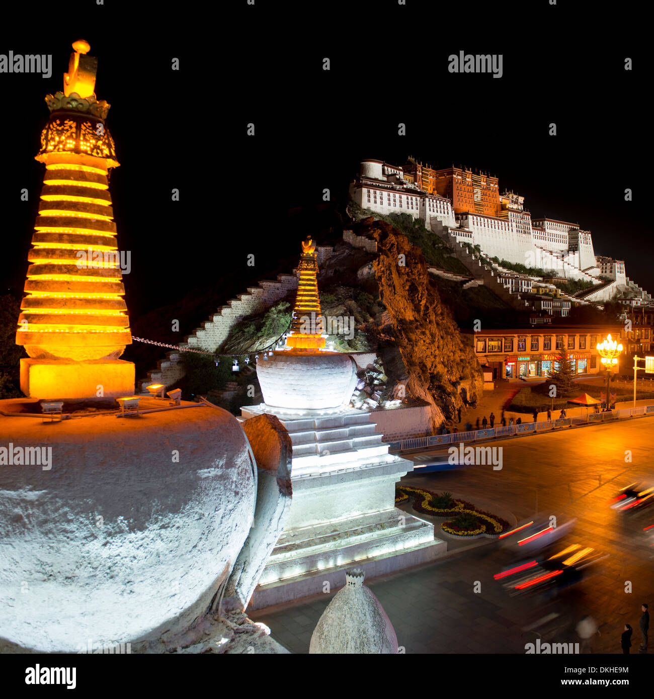 Potala Palace at night, Lhasa, Tibet Stock Photo - Alamy