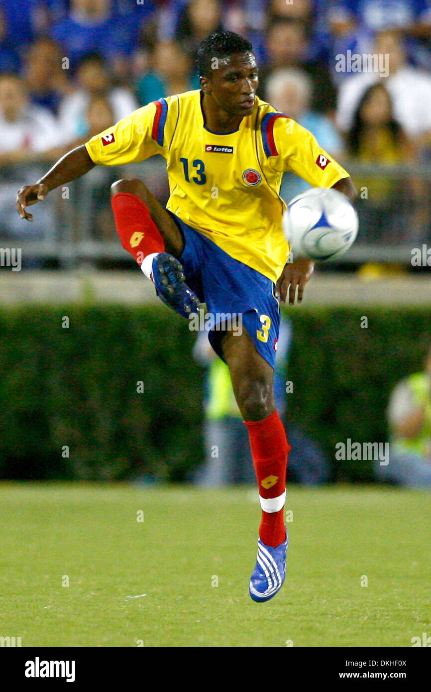 Columbia midfielder Ivan Velez (13) controls a high pass at midfield ...