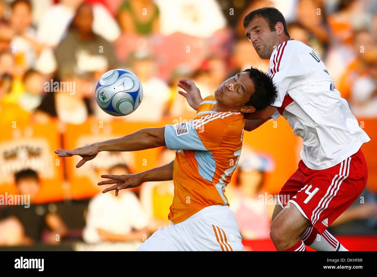 Houston Dynamo Forward Brian Ching (#25) continues to attack despite ...