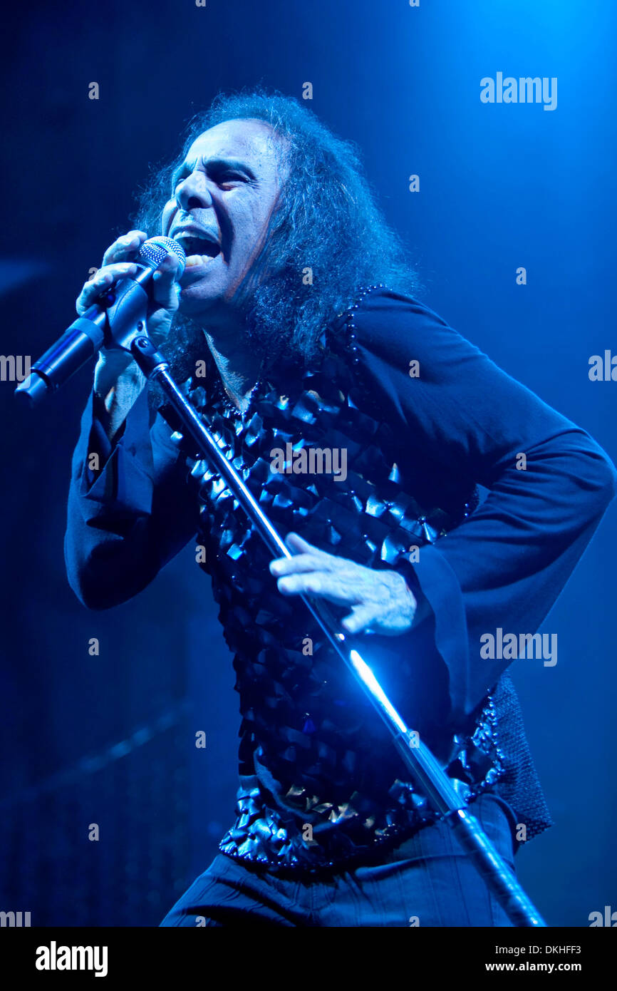 Heaven and Hell lead singer Ronnie James Dio hard at work. The concert ...