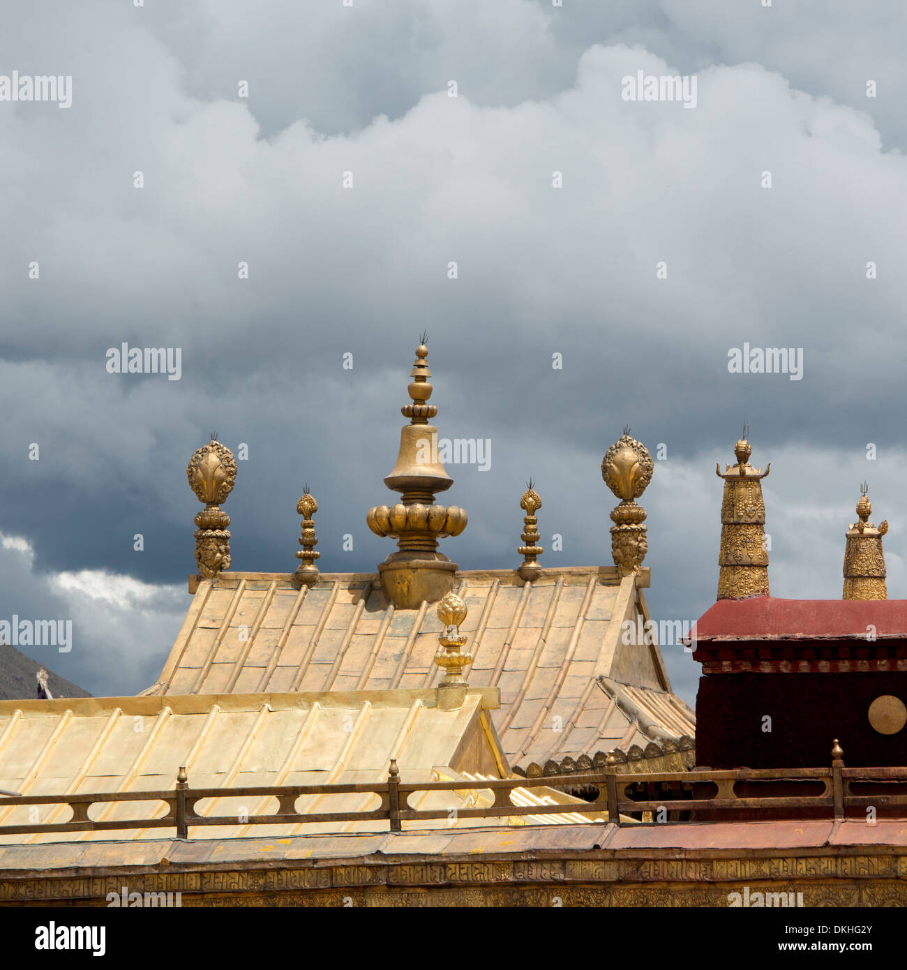 High section view of Jokhang Temple, Lhasa, Tibet, China Stock Photo ...