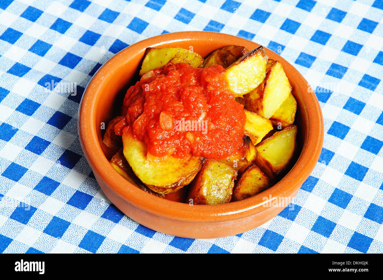 Tapas – chipped potatoes with a spicy tomato sauce (Patatas Bravas ...