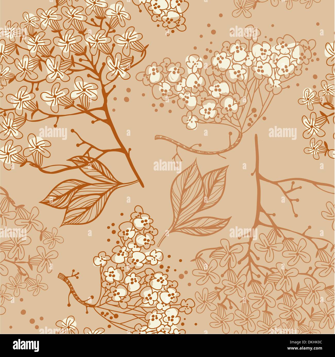 vector seamless floral pattern with blooming plants Stock Vector Image & Art - Alamy