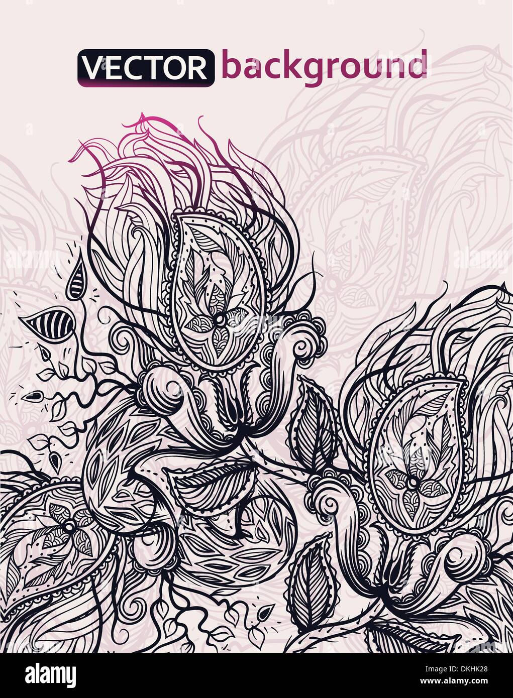 vector floral background with abstract floral elements Stock Vector ...