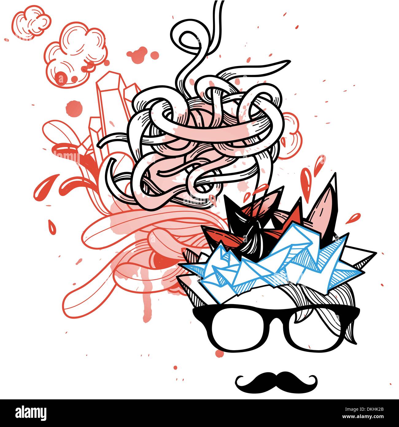 vector illustration of an abstract man with trendy mustache Stock ...