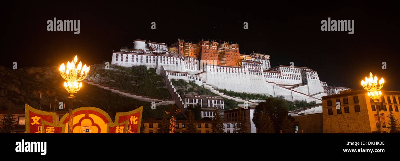 Potala palace and lhasa night view hi-res stock photography and images ...