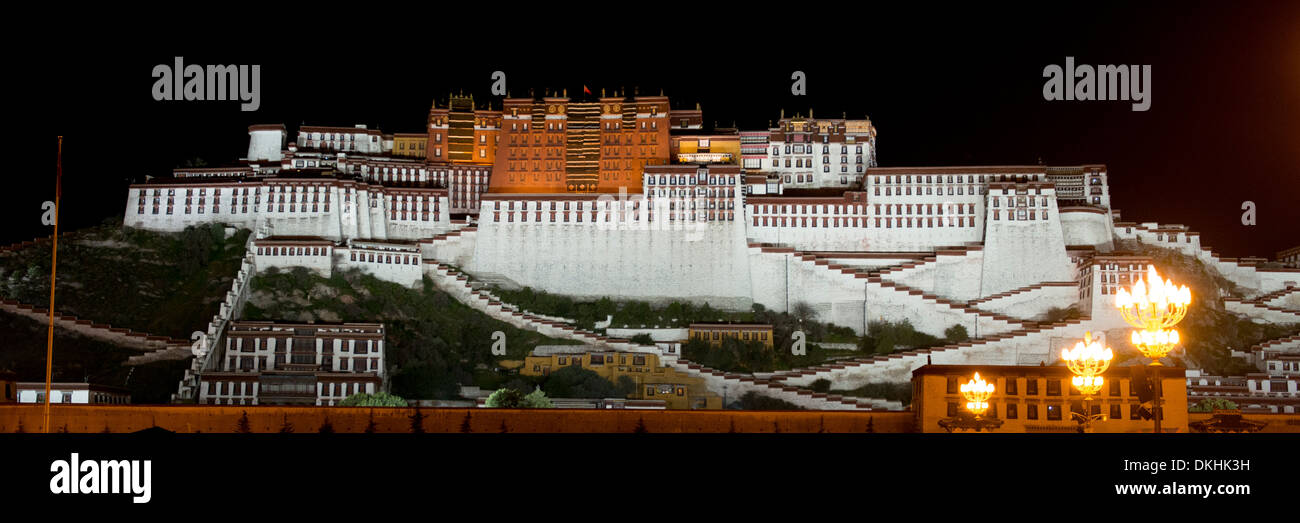 Potala palace and lhasa night view hi-res stock photography and images ...