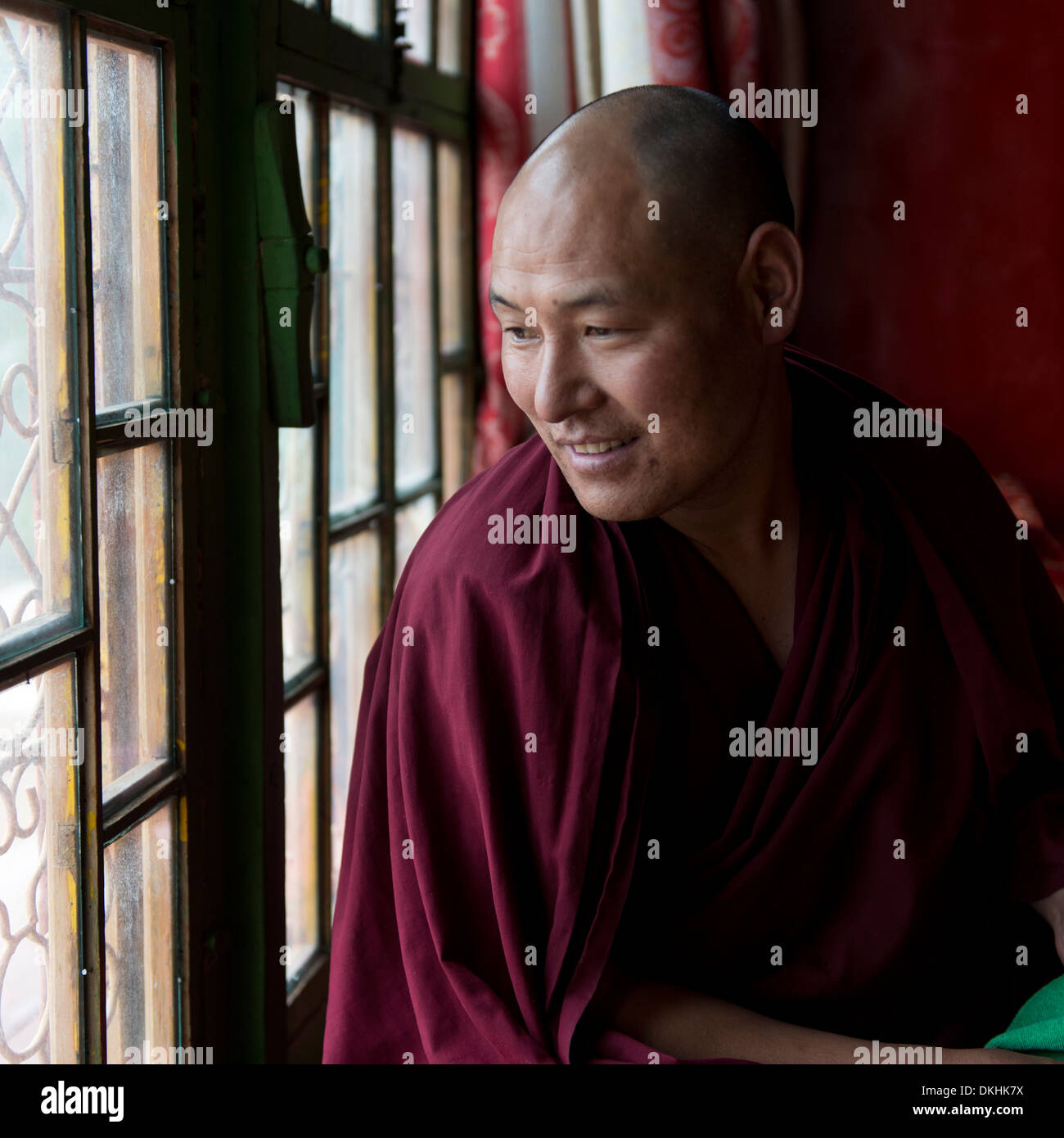 Buddhist monk in Drepung Monastery, Lhasa, Tibet, China Stock Photo - Alamy