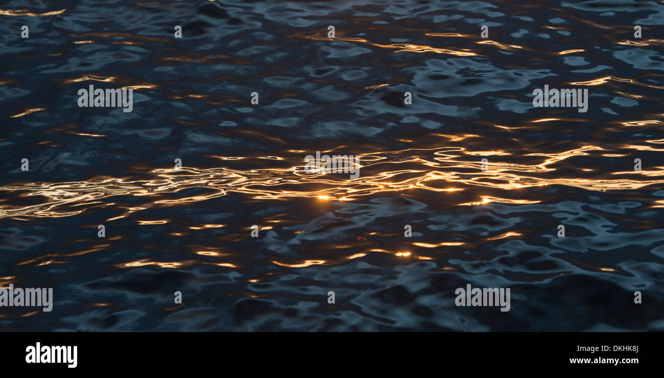 Reflection of sun on water, Kenora, Lake of The Woods, Ontario, Canada ...