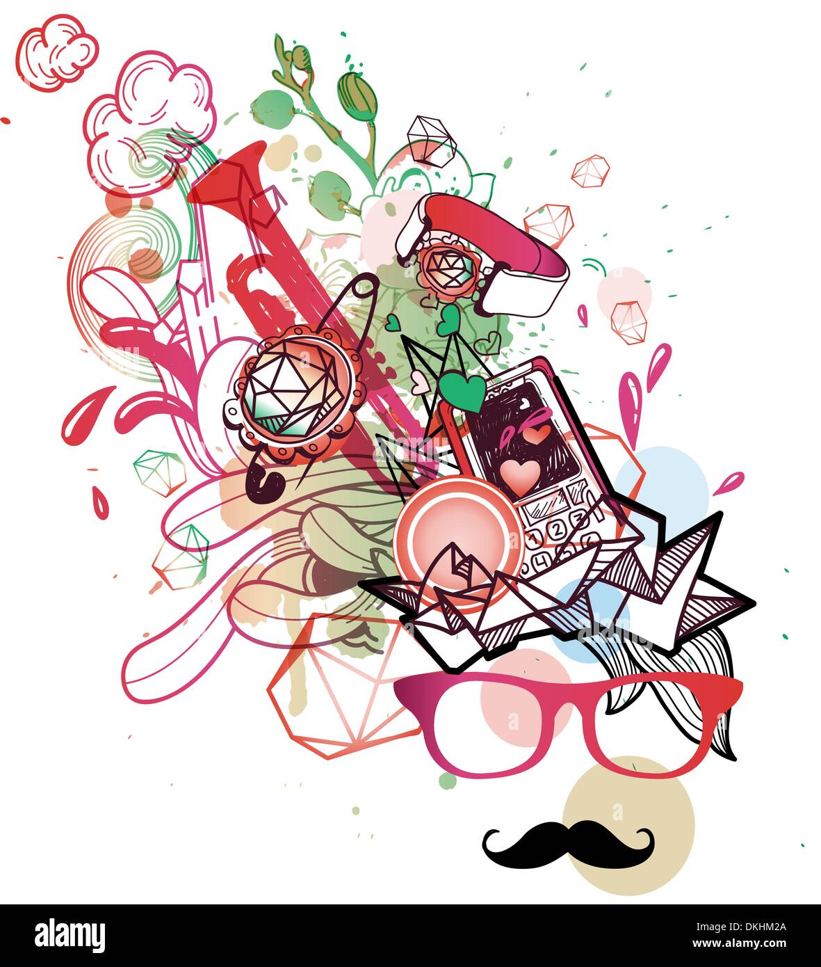 vector illustration of an invisible man with black mustache Stock ...