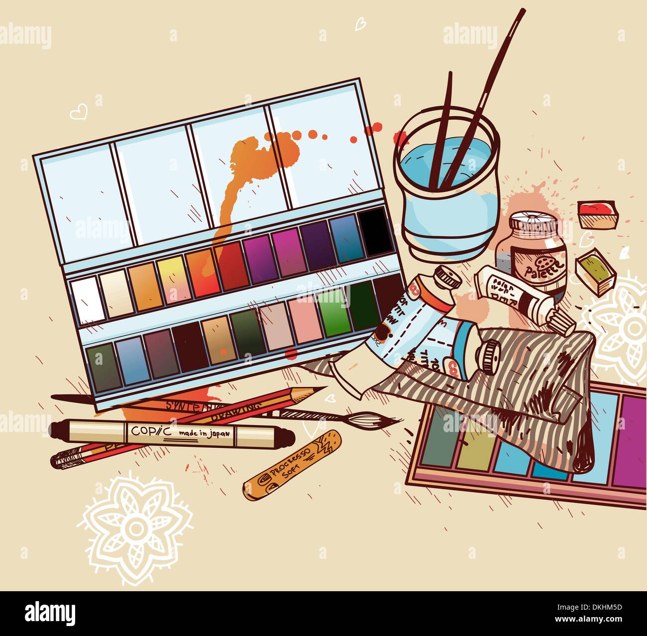 vector illustration of artist tools Stock Vector Image & Art - Alamy