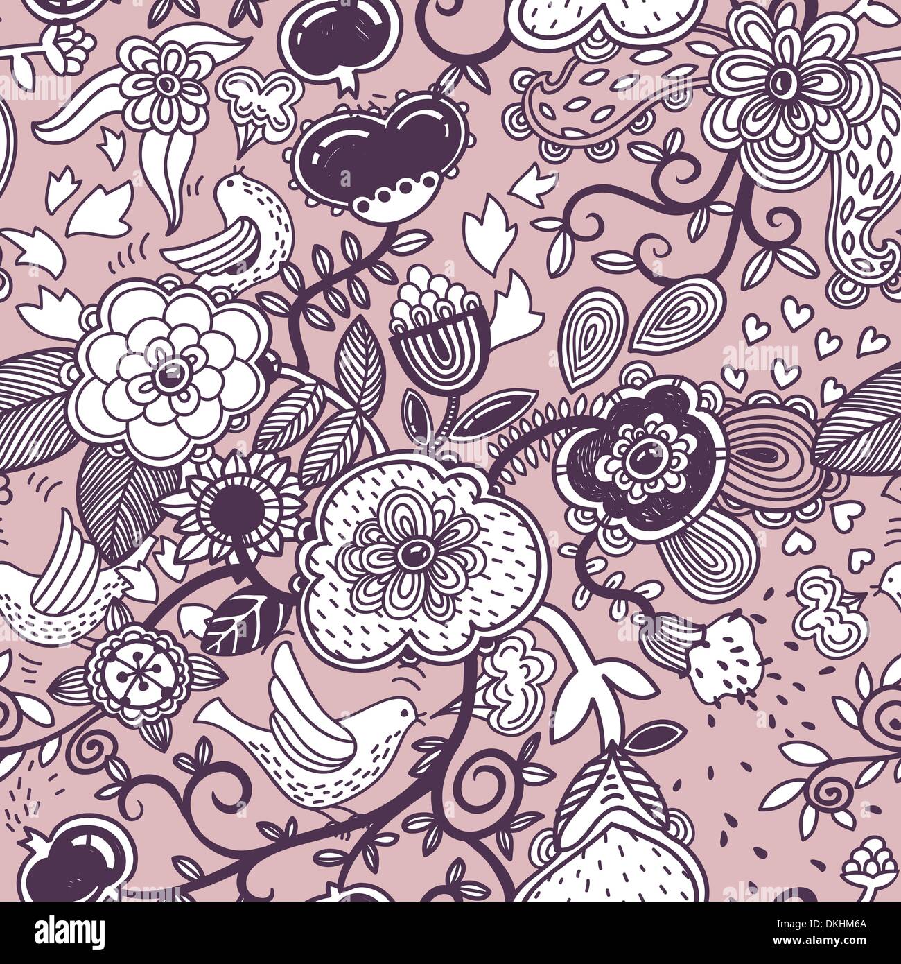 vector floral seamless pattern Stock Vector Image & Art - Alamy