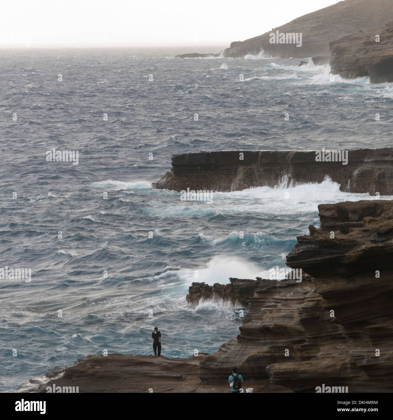 Rock formations on the coast, Hawaii Kai, Honolulu, Oahu, Hawaii, USA ...