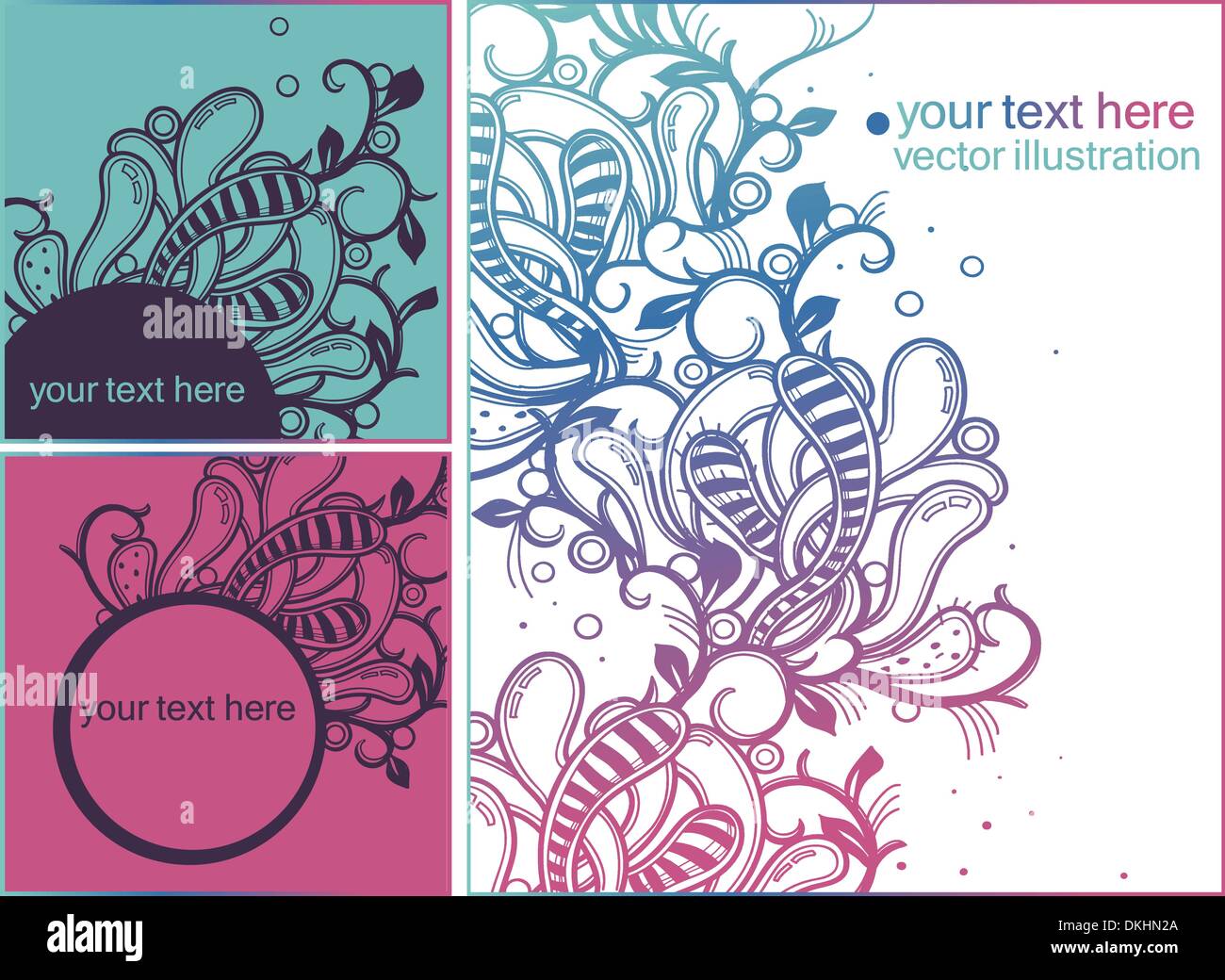 vector set of abstract floral cards Stock Vector Image & Art - Alamy