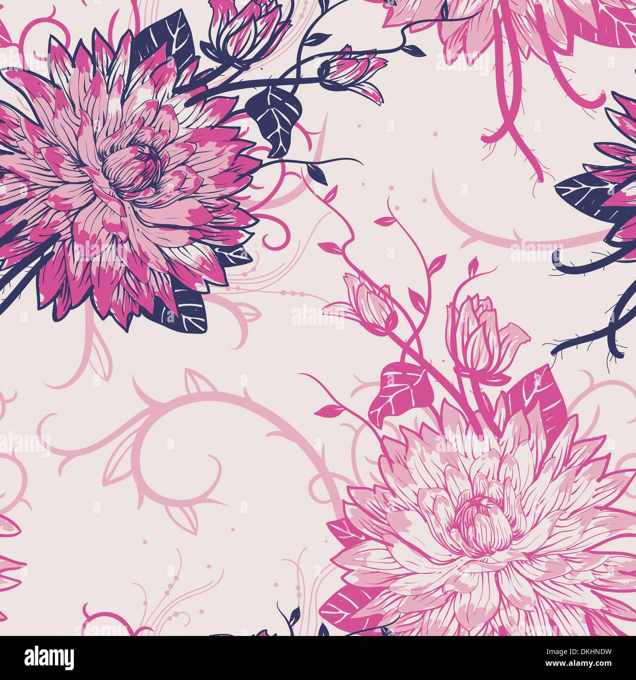 vector seamless floral pattern Stock Vector Image & Art - Alamy
