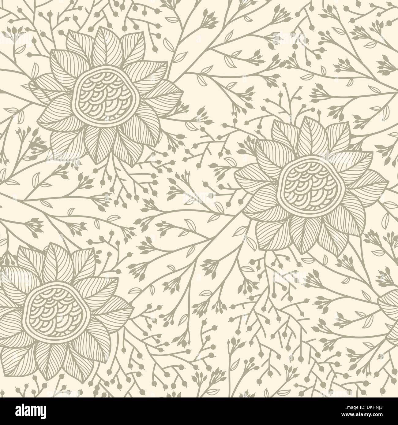 vector floral seamless pattern Stock Vector Image & Art - Alamy