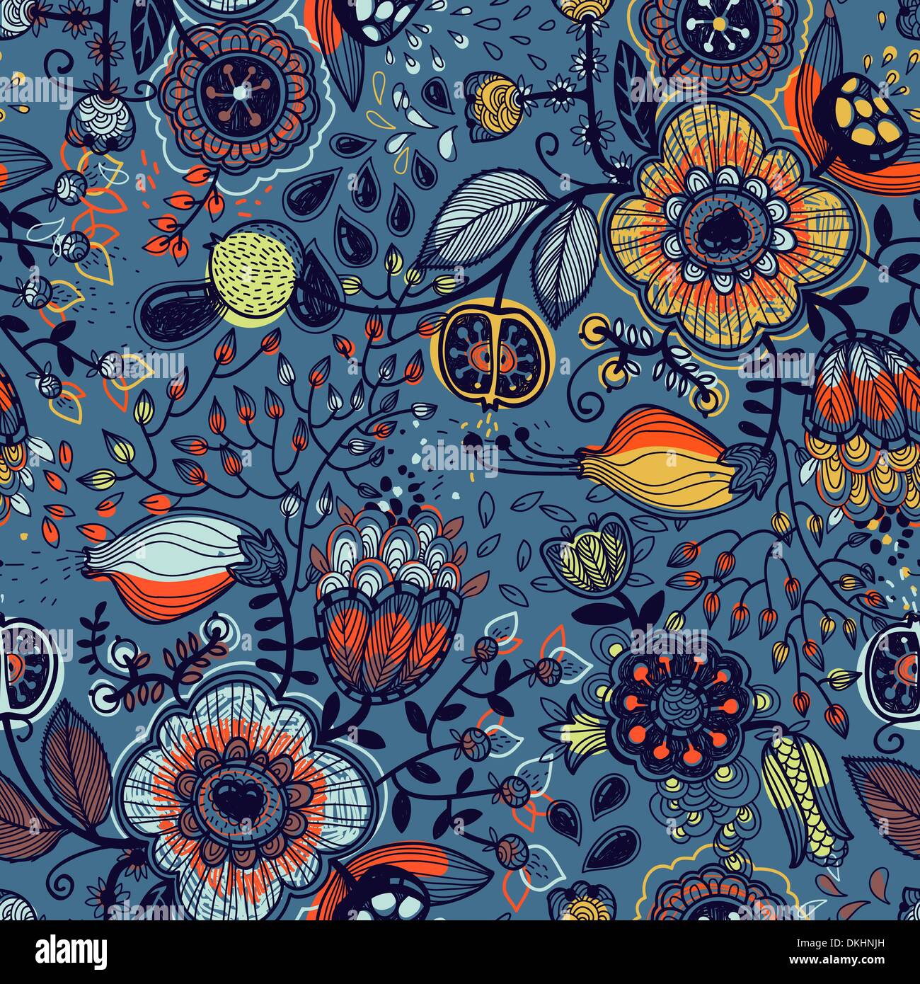 vector floral seamless pattern Stock Vector Image & Art - Alamy