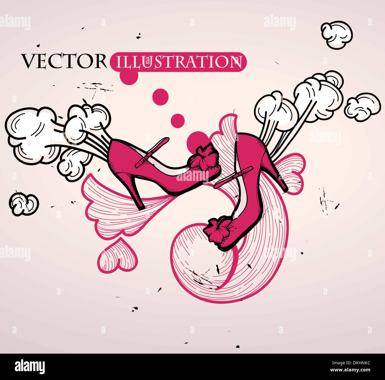 vector illustration of flying pink shoes Stock Vector Image & Art - Alamy