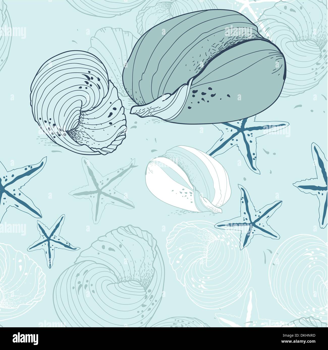 Background seashell sea stars Stock Vector Images - Alamy