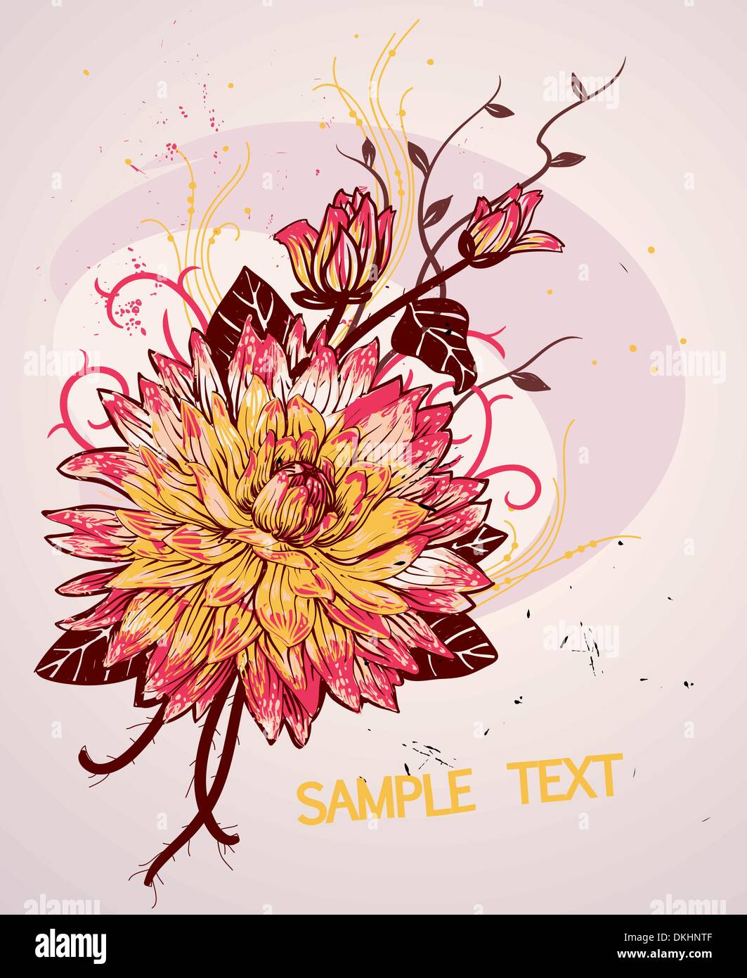 vector floral illustration of a blooming flower Stock Vector Image ...