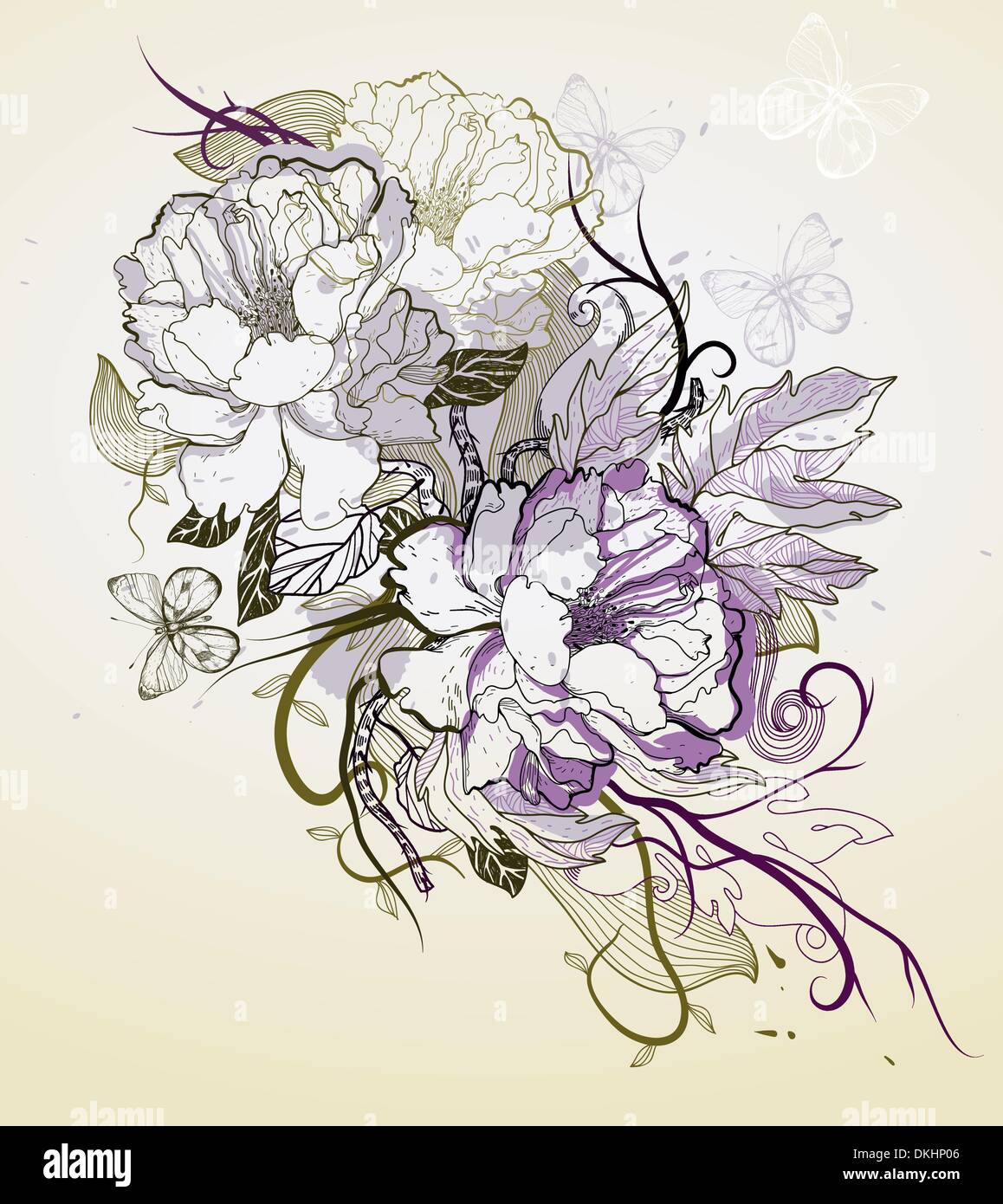 vector illustration of blooming roses Stock Vector Image & Art - Alamy