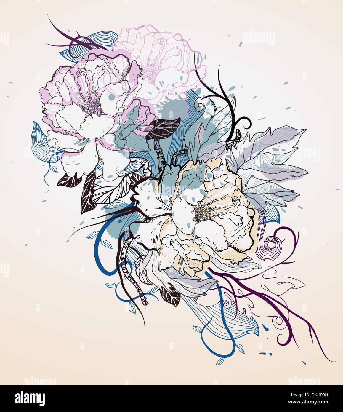 vector illustration of blooming roses Stock Vector Image & Art - Alamy