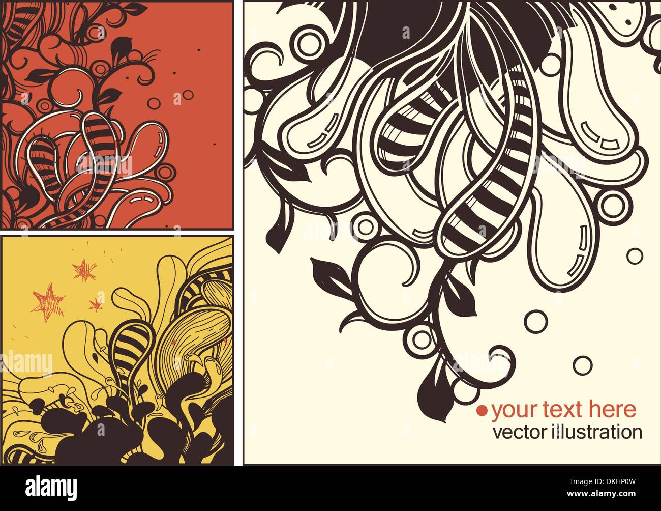 vector set of abstract floral backgrounds Stock Vector Image & Art - Alamy