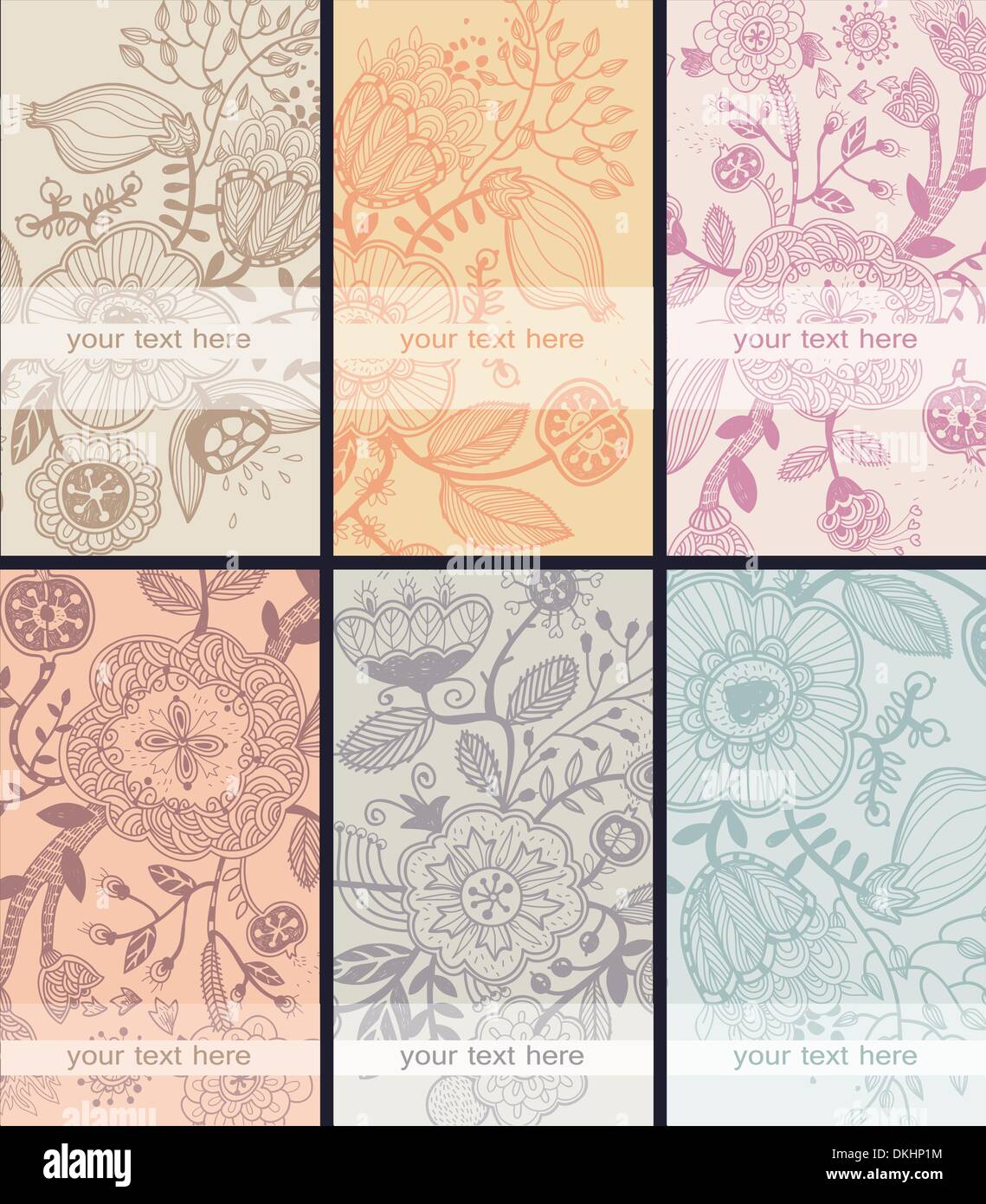 vector set of floral cards Stock Vector Image & Art - Alamy