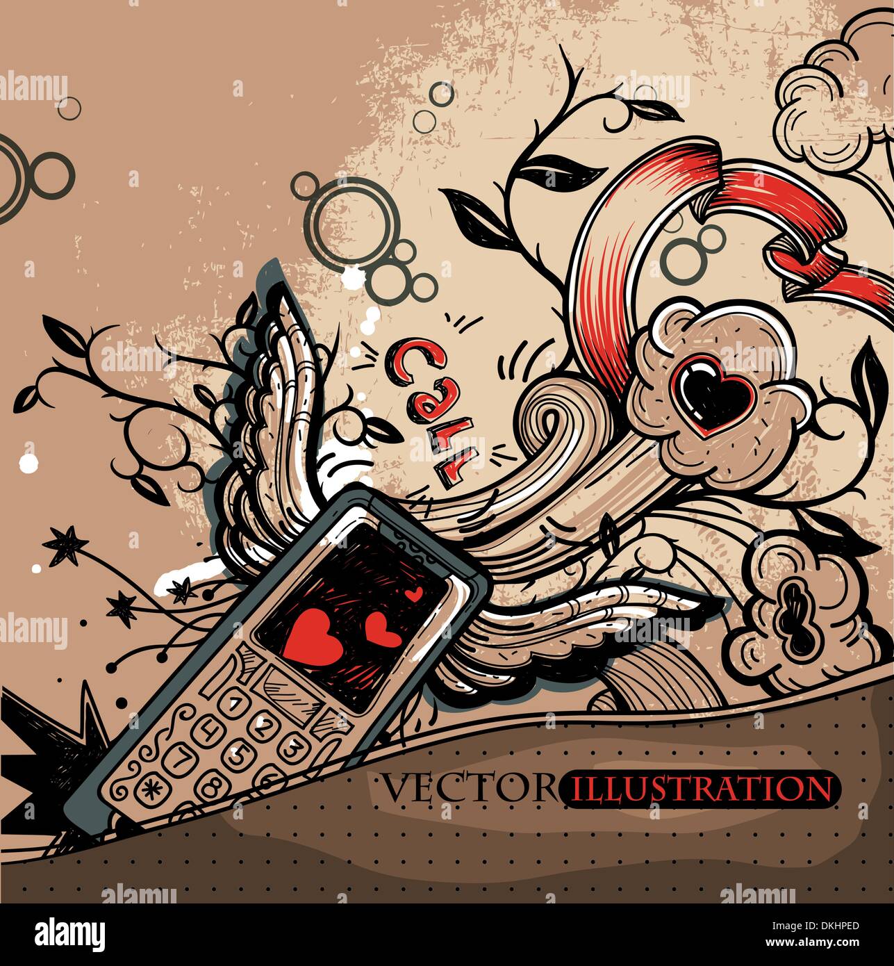 abstract vector illustration in a vintage style Stock Vector Image ...