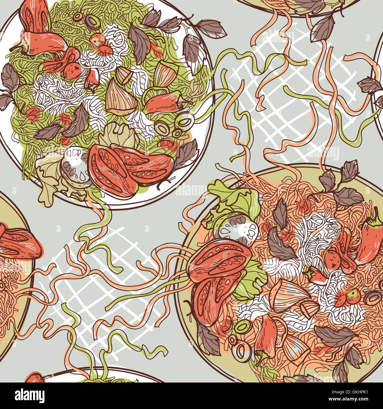 vector seamless pattern with italian pasta Stock Vector Image & Art - Alamy