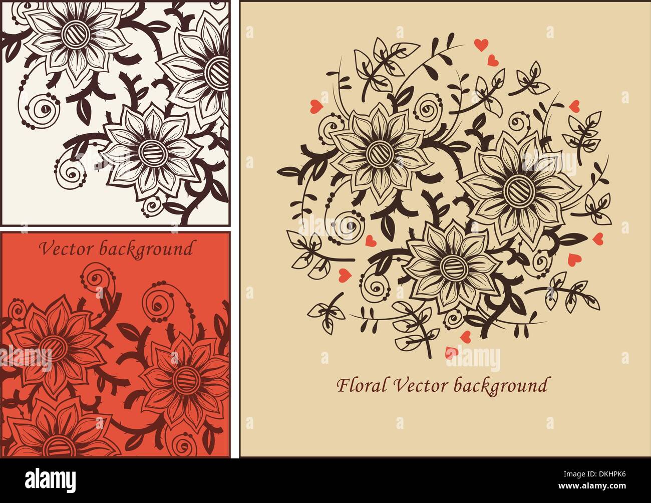 vector set of fantasy floral cards Stock Vector Image & Art - Alamy