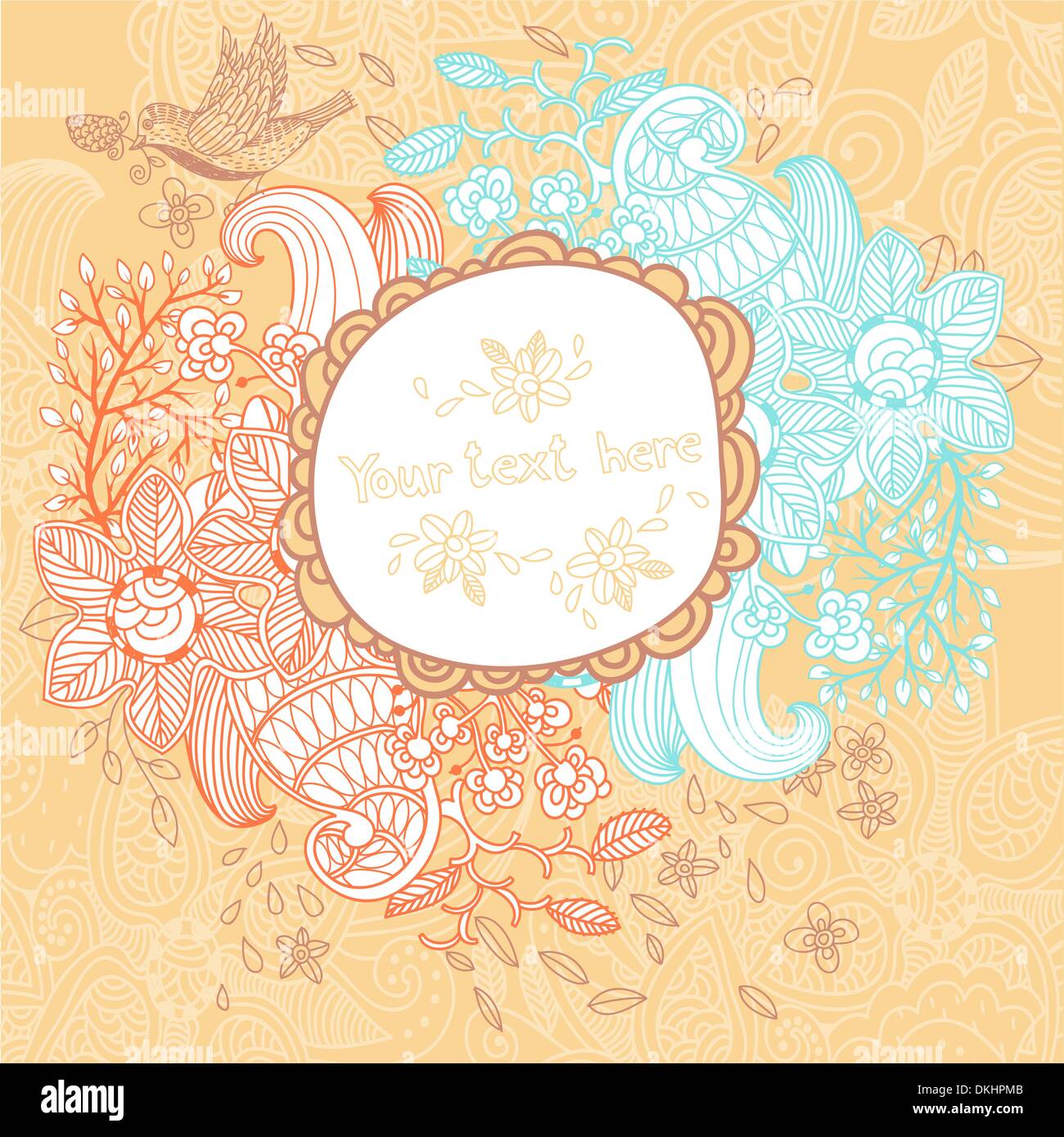 vector background of a floral frame Stock Vector Image & Art - Alamy