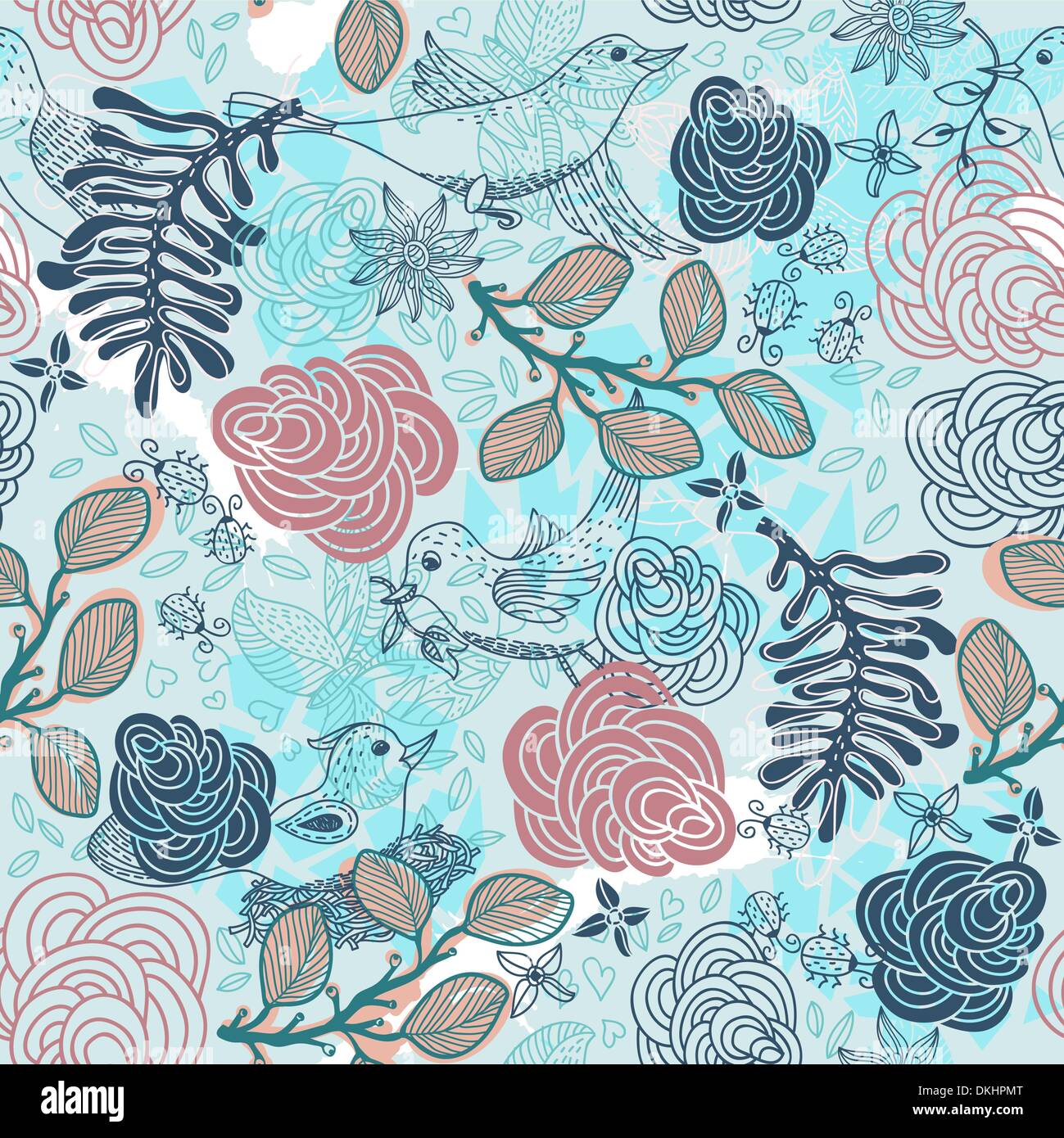 vector floral seamless pattern Stock Vector Image & Art - Alamy