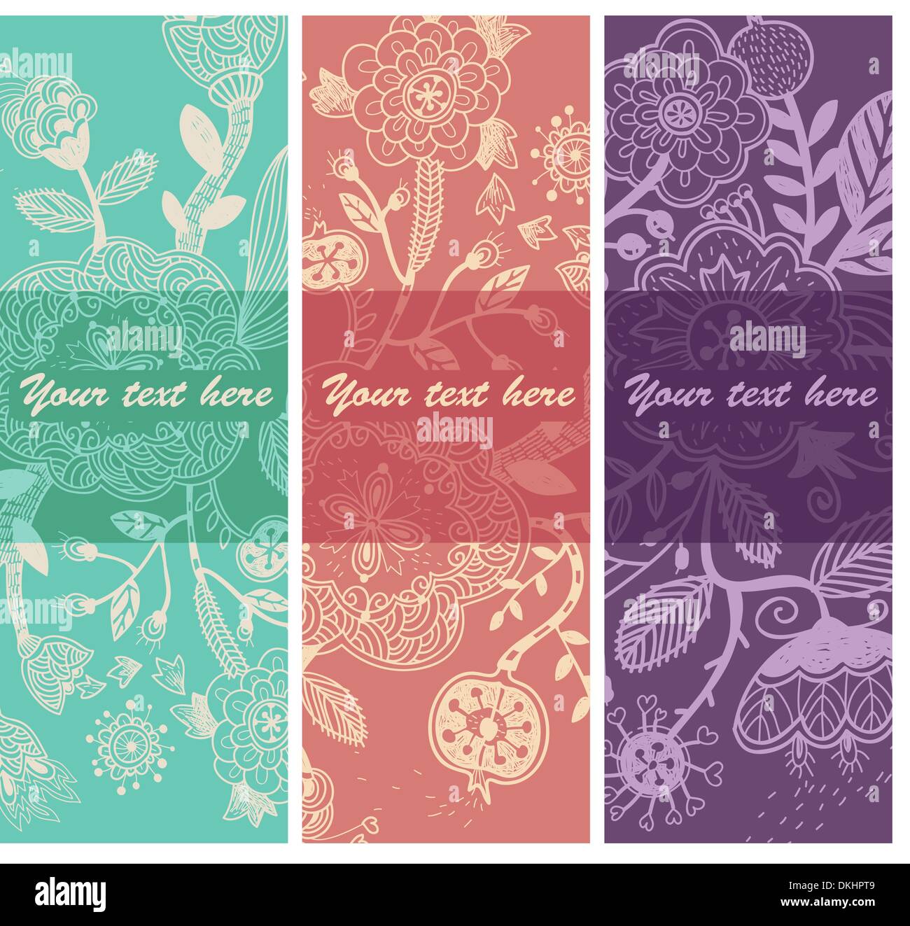 vector set of multicolored floral cards Stock Vector Image & Art - Alamy