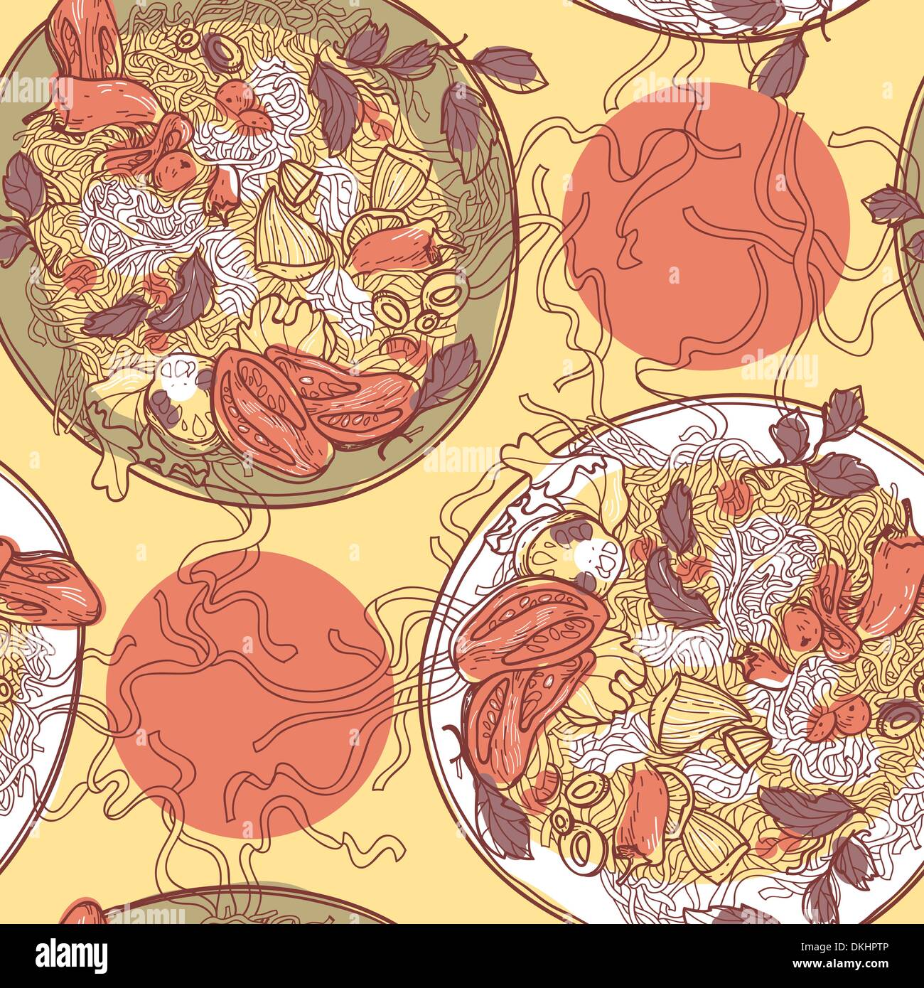 Plates of pasta Stock Vector Images - Alamy
