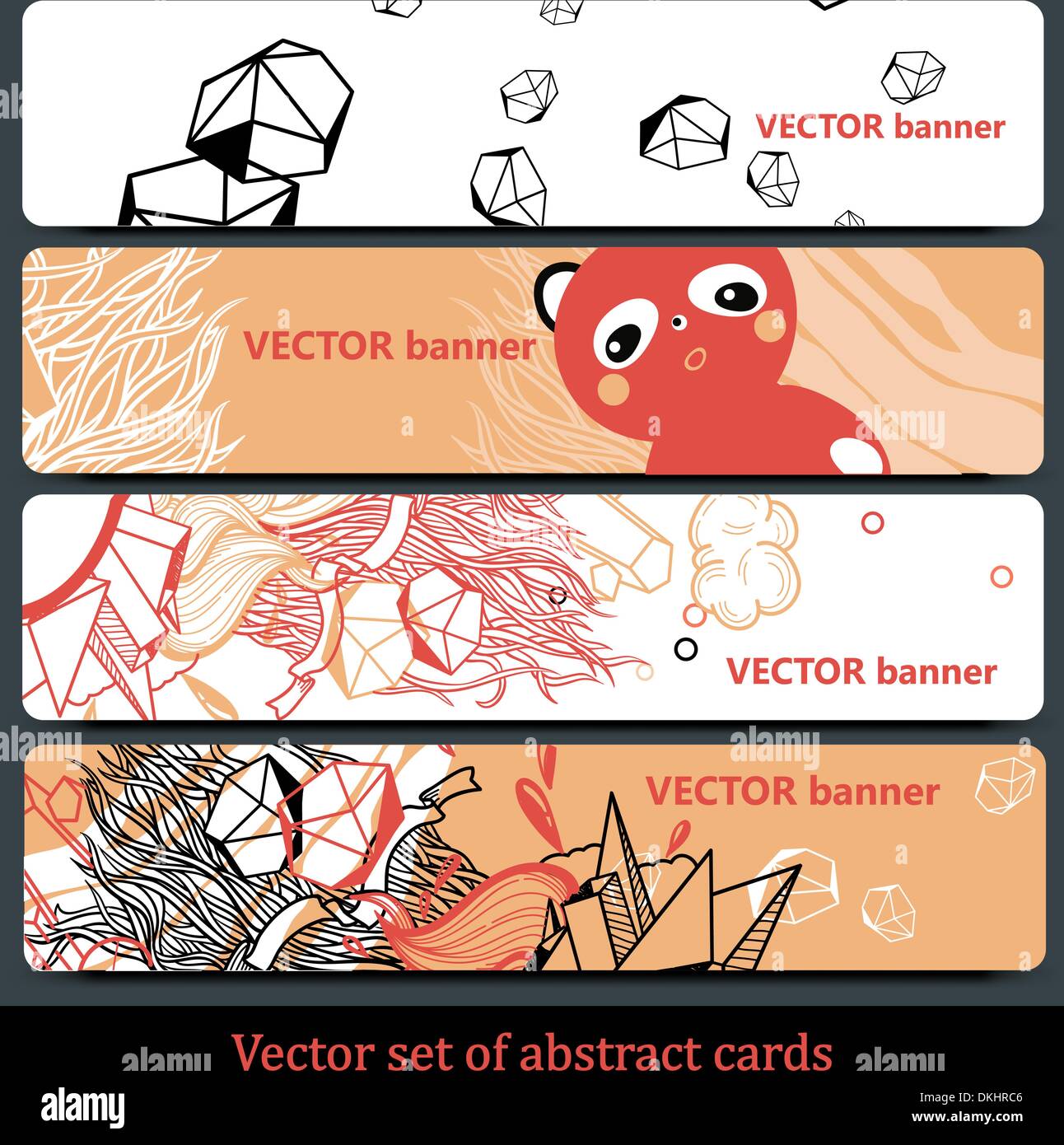 vector set of abstract hand-drawn banners Stock Vector Image & Art - Alamy