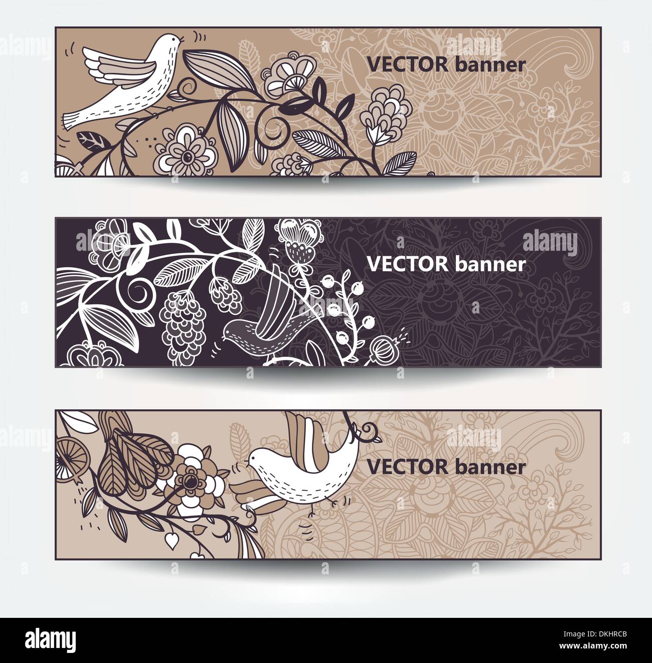 vector set of beige floral cards Stock Vector Image & Art - Alamy