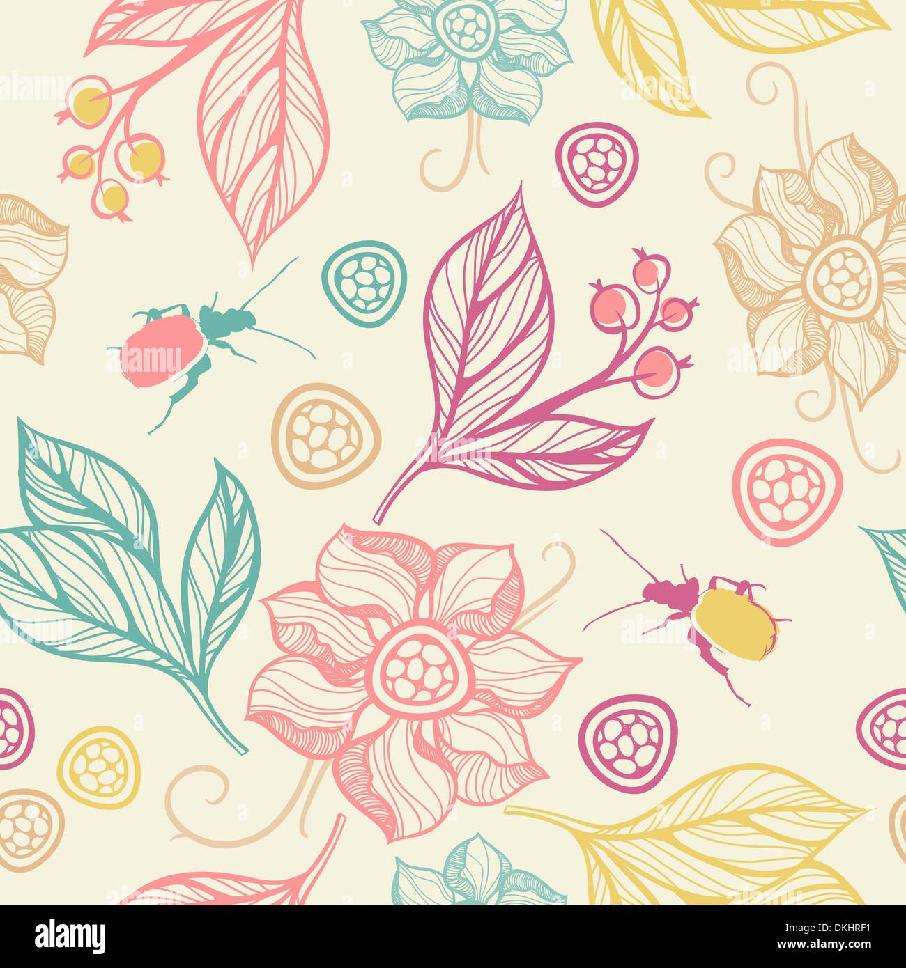 Flower blossom with beetles Stock Vector Images - Alamy