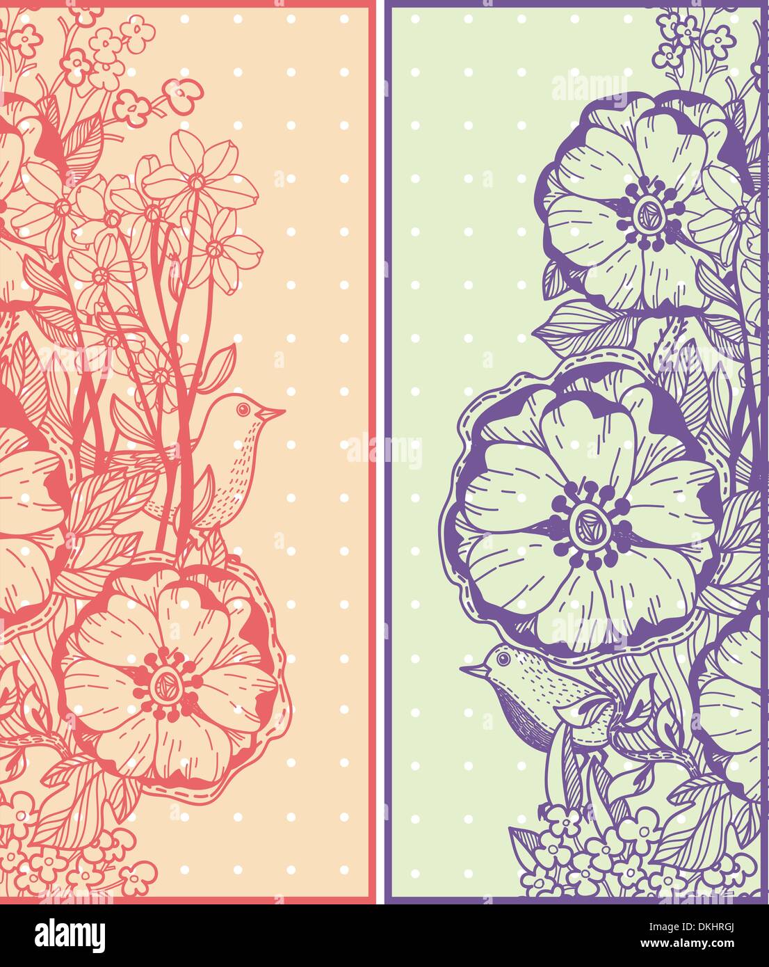 two vector floral cards Stock Vector Image & Art - Alamy