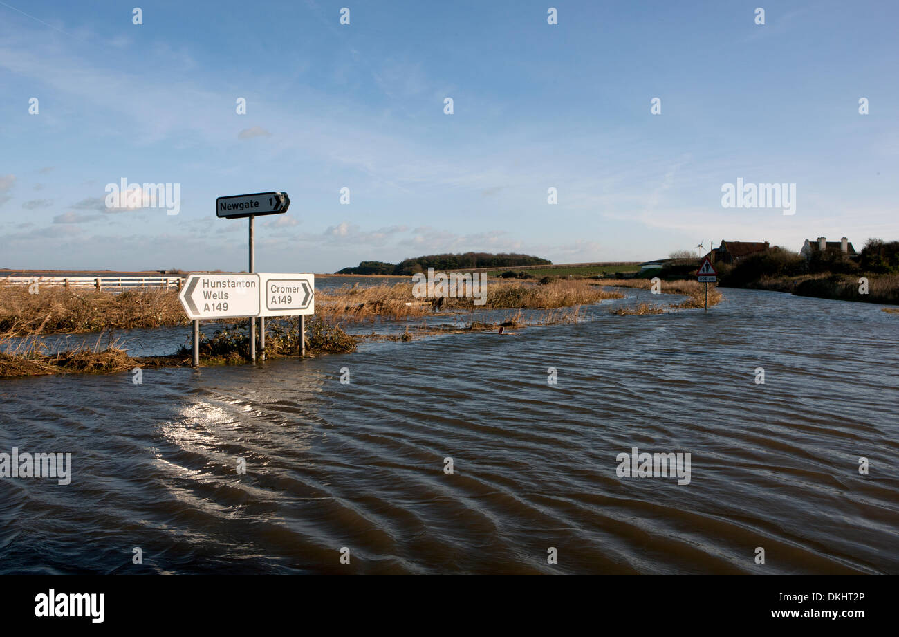 Cley, Norfolk, UK. 06th Dec, 2013. Storm surge waters breached a major ...