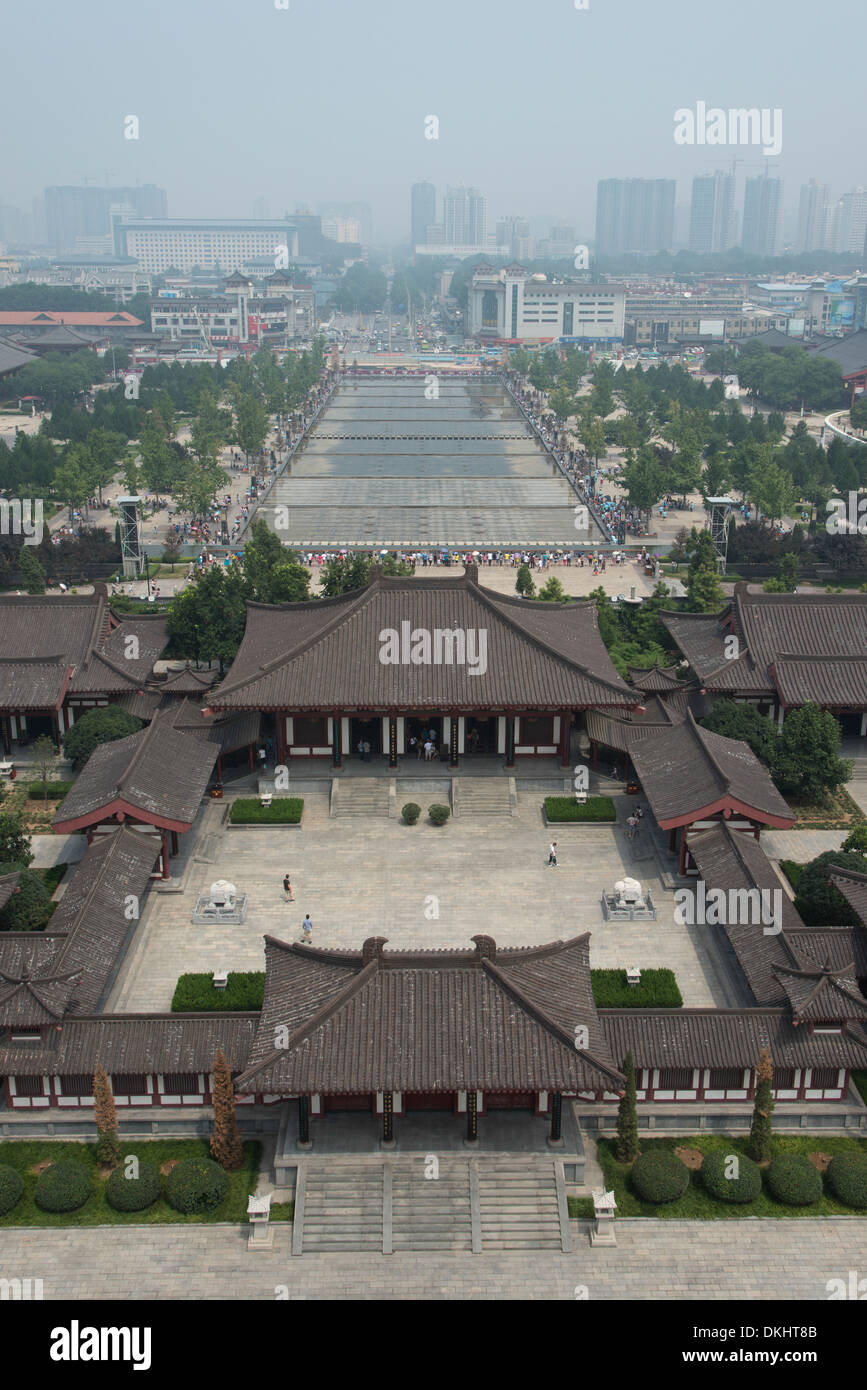Aerial view from Giant Wild Goose Pagoda, Xi'an, Shaanxi, China Stock ...